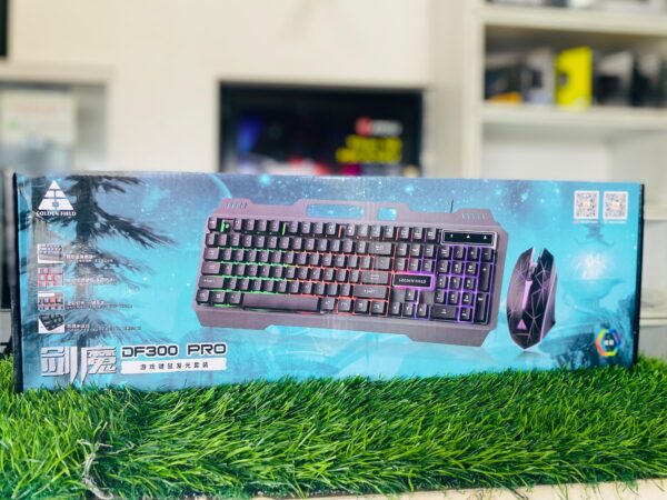 GOLDEN FIELD DF300 PRO BRAND NEW GAMING RGB KEYBOARD & MOUSE COMBO PACK ...