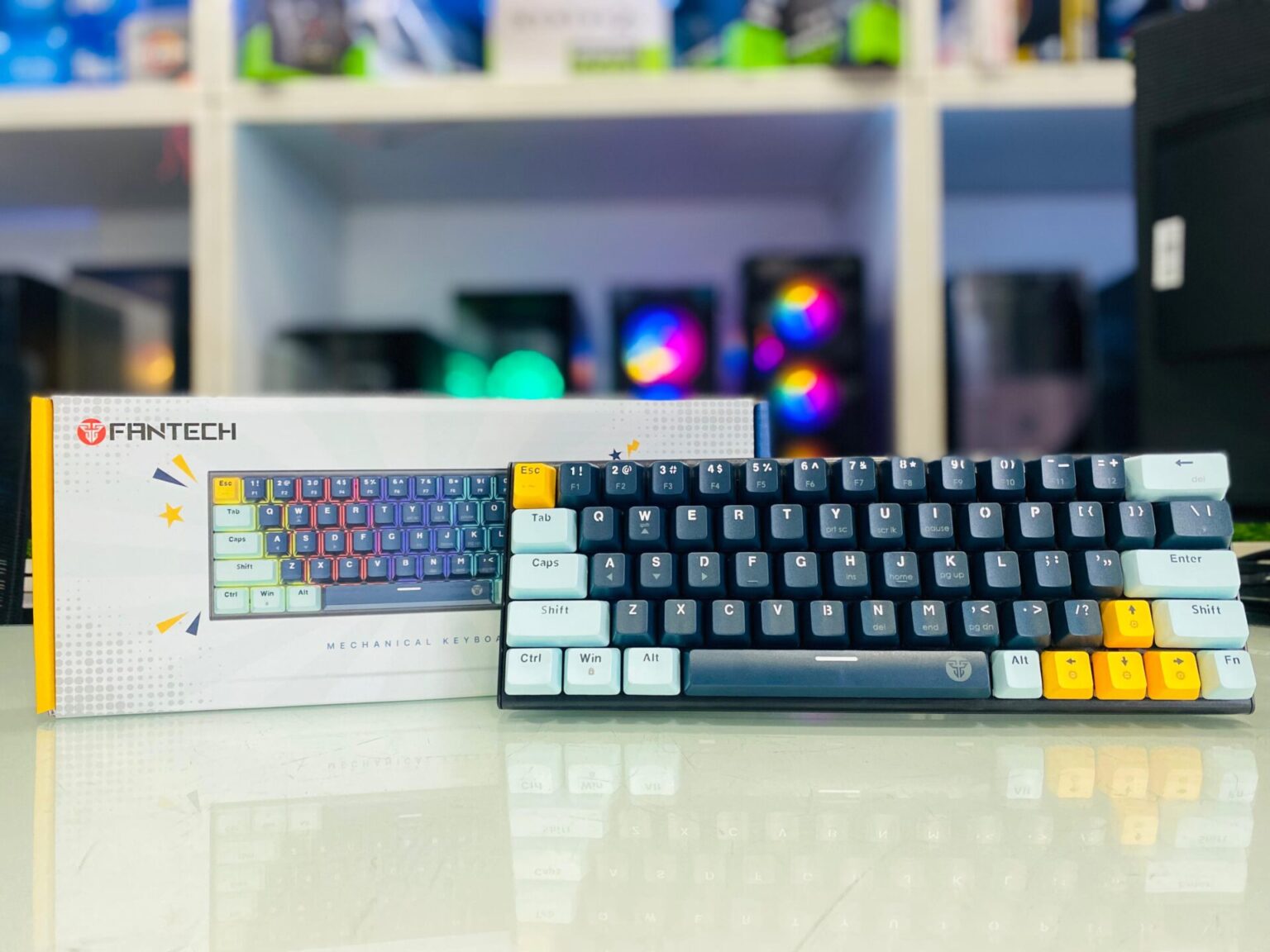 FANTECH ATOM63 MK874 V2 MECHANICAL KEYBOARD NAVY BLUE – BLUE SWITCH ...